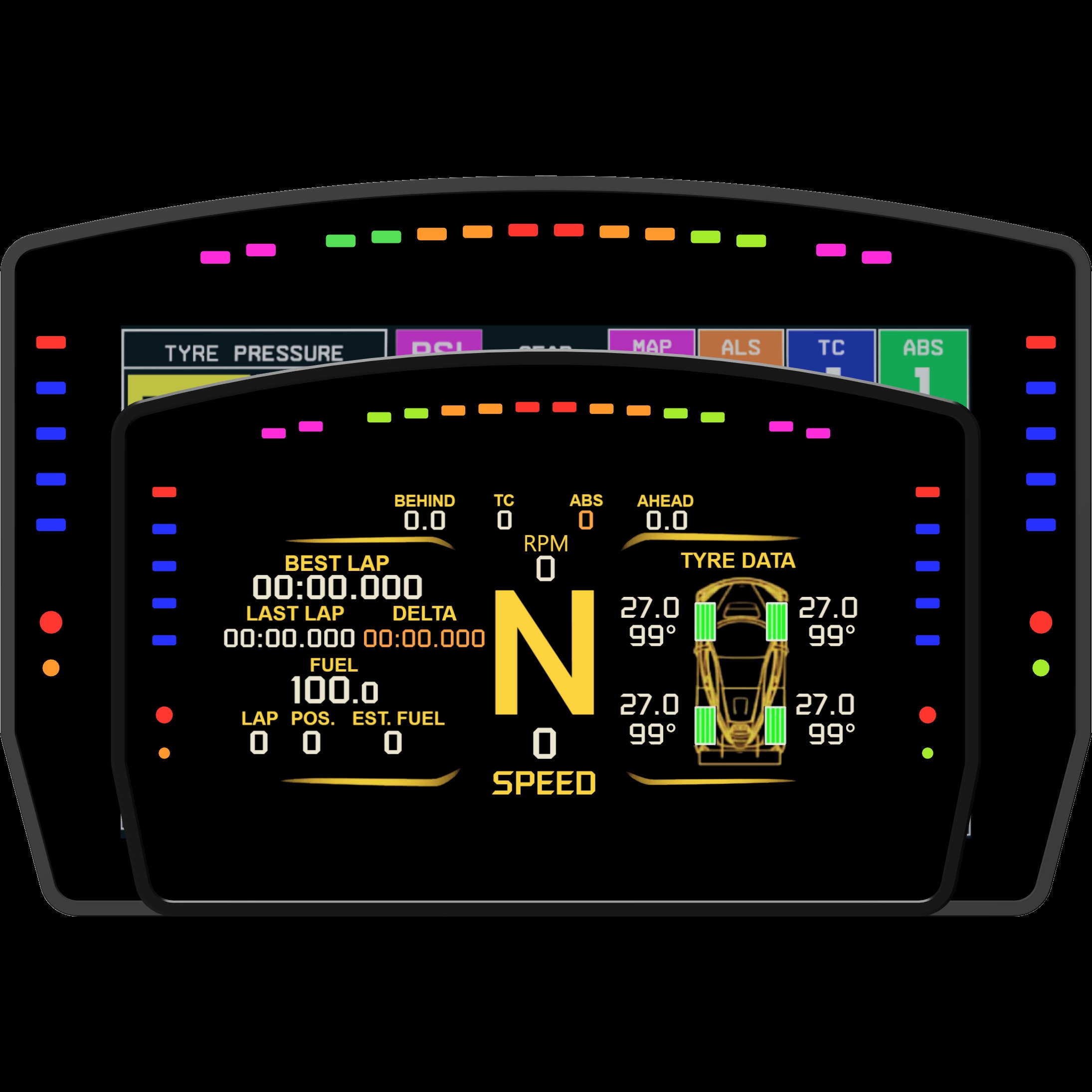 5'' Sim Racing Dash Display DDU 10.5 28leds Fanatec Simucube Moza ...