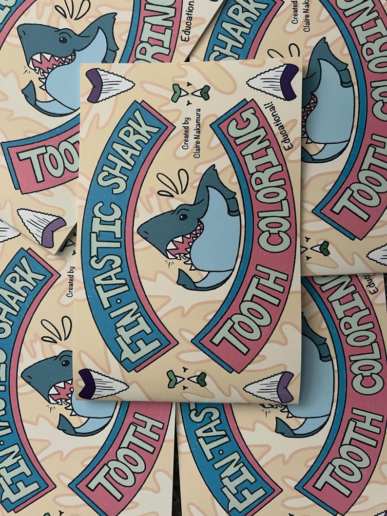 Fin-tastic Shark Tooth Coloring, Educational Coloring, Activity Book ...