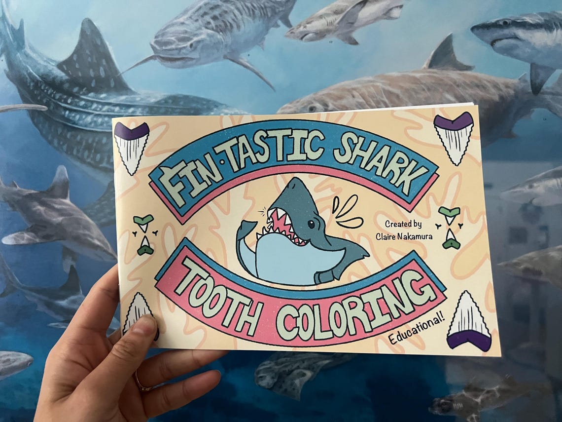 Fin-tastic Shark Tooth Coloring, Educational Coloring, Activity Book ...