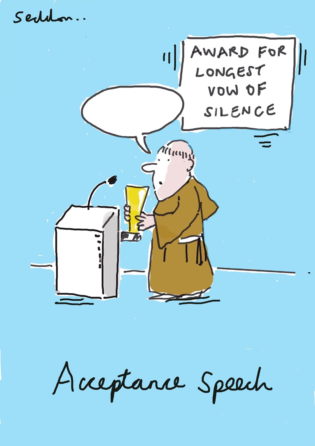 Acceptance Speech Signed A4 Colour Cartoon - Etsy