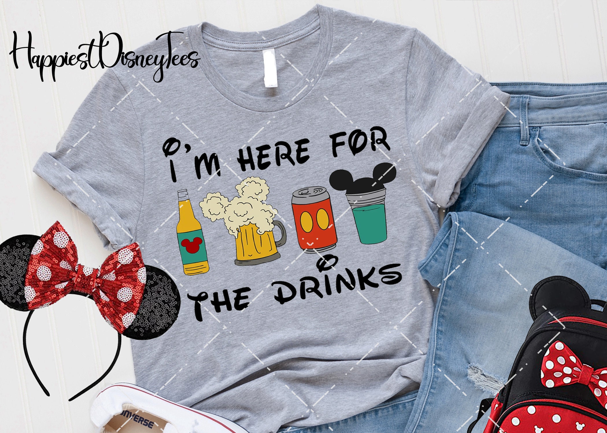 I'm here for the snacks shirt, I'm here for the drinks shirt, Disney ...