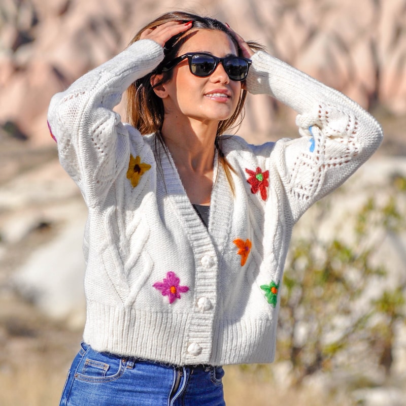 Short Sleeve White Cardigan - Etsy