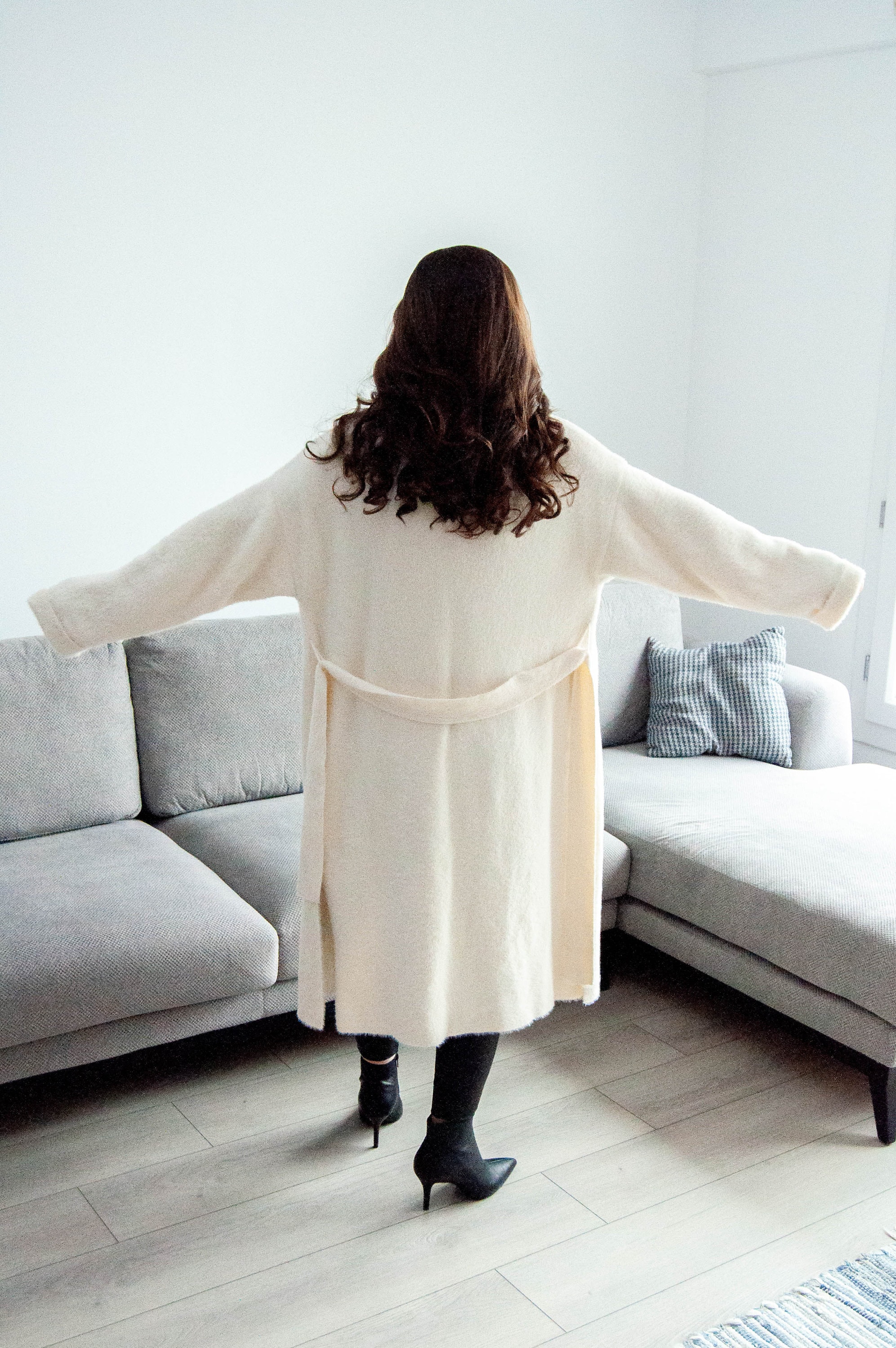 White Long Soft Cardigan With Belt and Pockets / Long Angora - Etsy