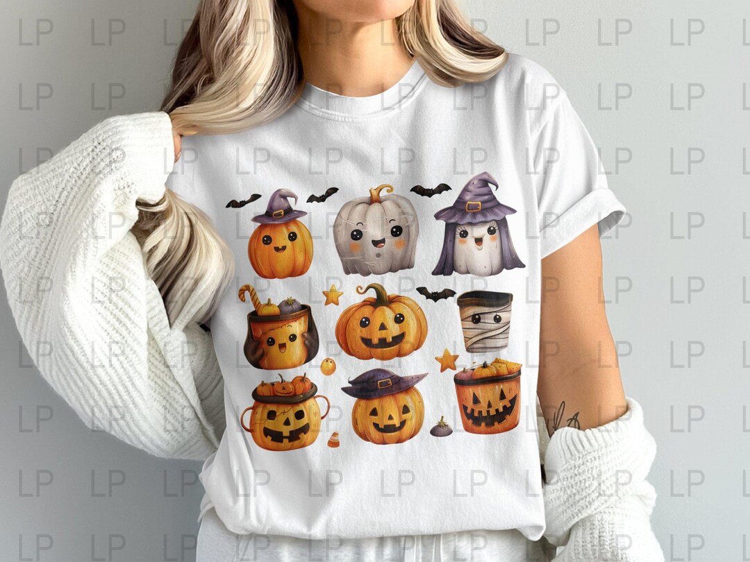 Cute Halloween Pumpkin and Ghost Clipart, Adorable Jack-o-lanterns and ...
