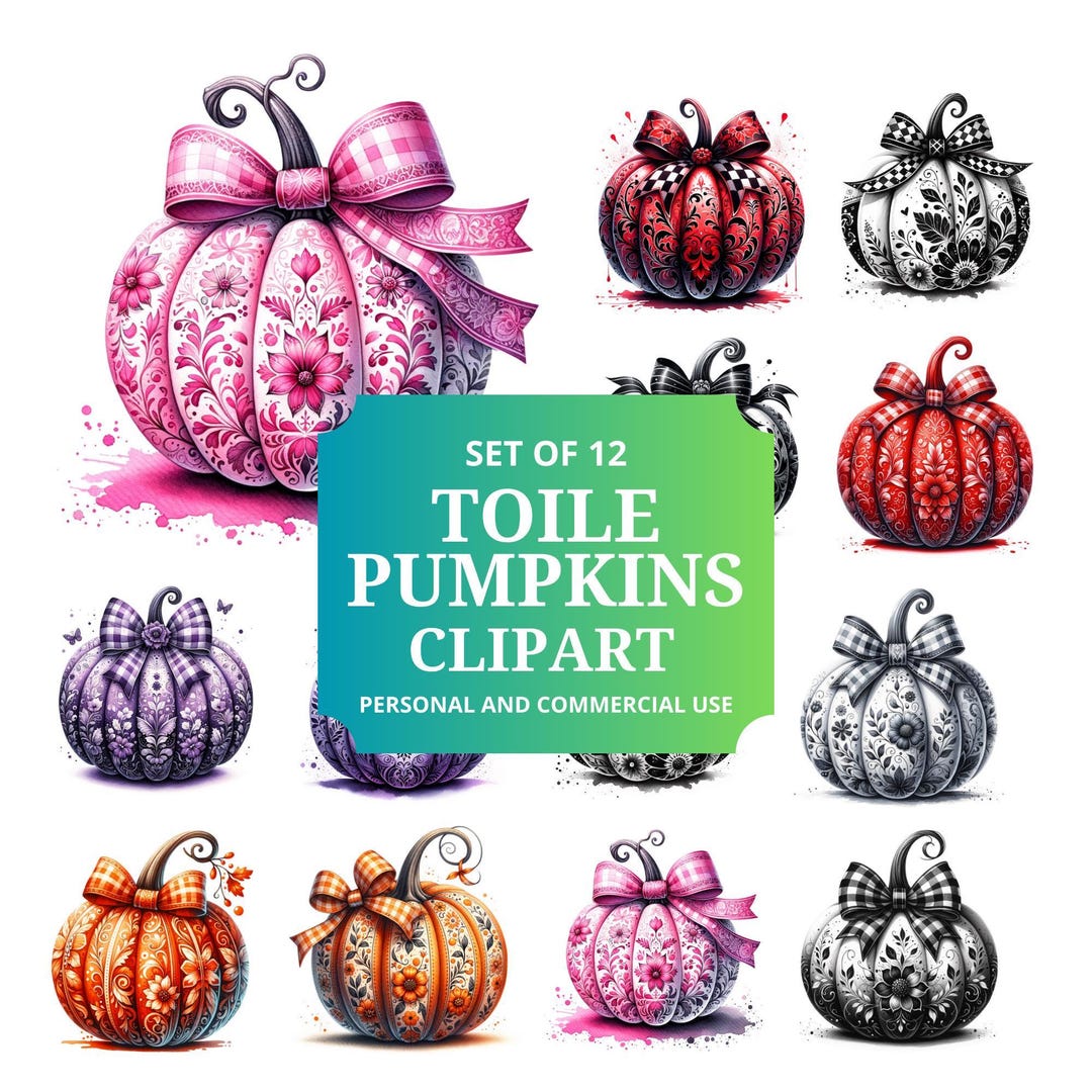 Floral Pumpkin Coquette PNG Clipart, Watercolor Retro Toile Halloween ...