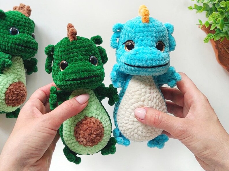 Avocado Dragon CROCHET PATTERN Amigurumi Dragon English Pattern - Etsy