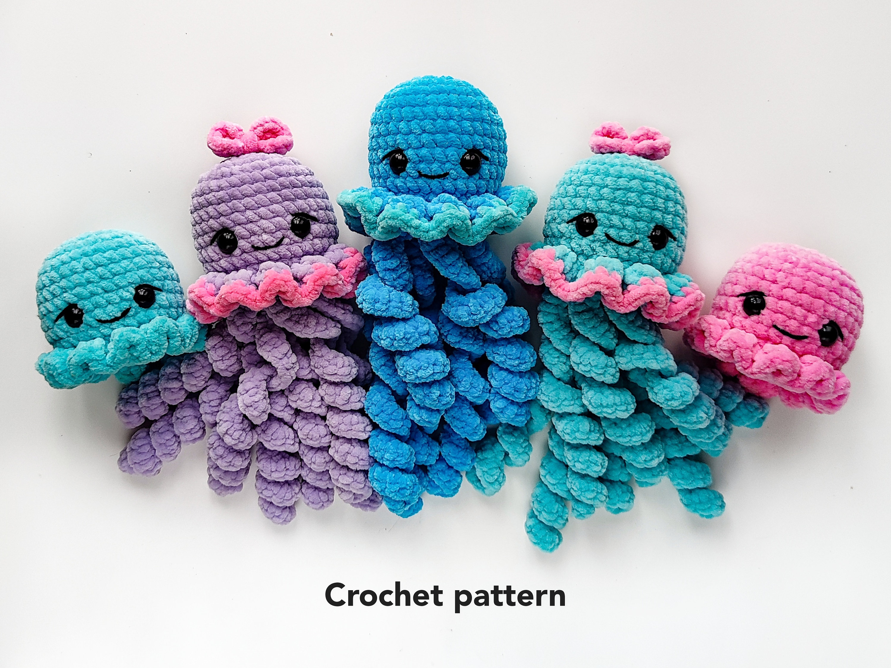 Mini Octopus Cute Octopus CROCHET PATTERN PDF Set of 2 - Etsy
