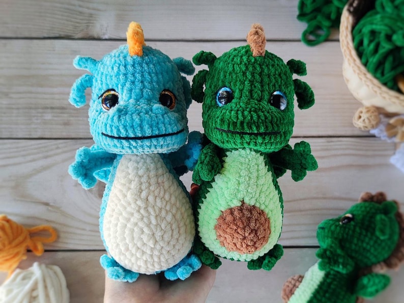 Avocado Dragon CROCHET PATTERN Amigurumi Dragon English Pattern - Etsy
