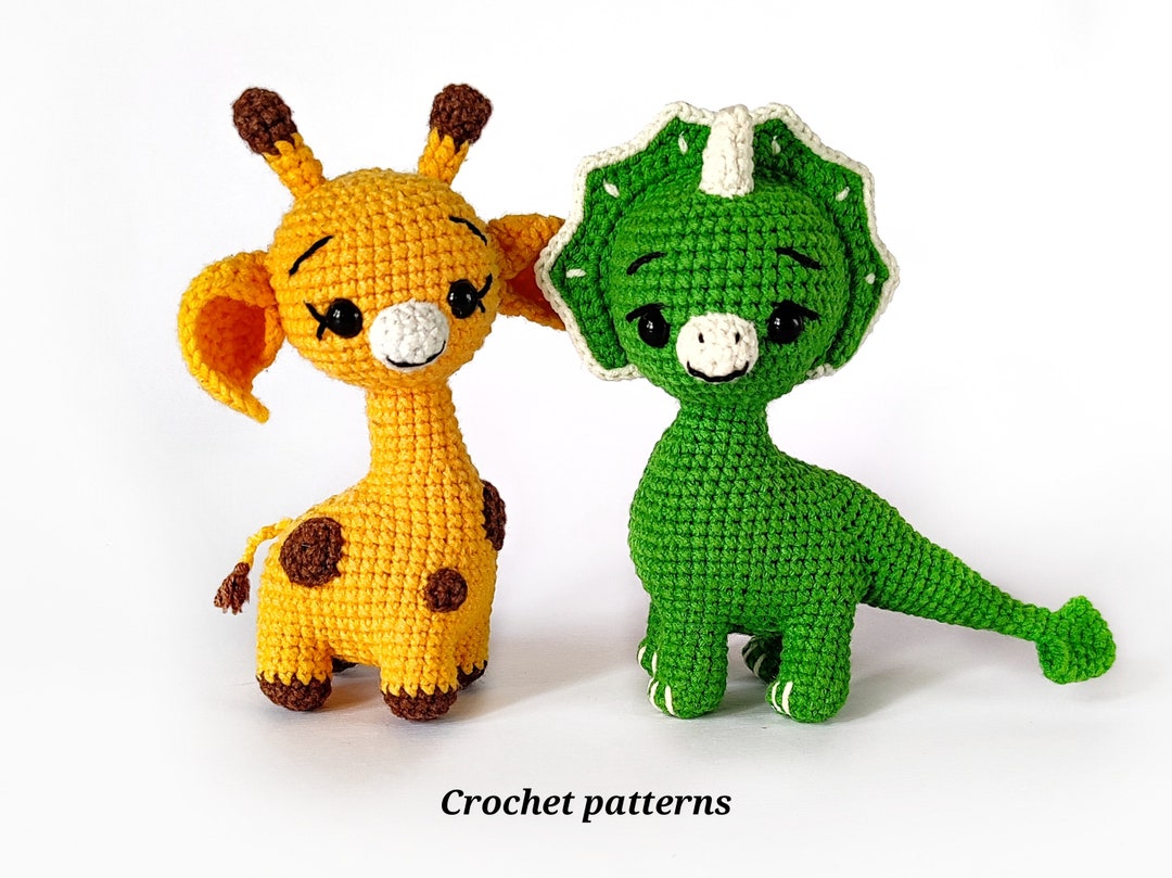 Giraffe Dinosaur CROCHET PATTERN PDF Set of 2 Patterns English Pattern ...