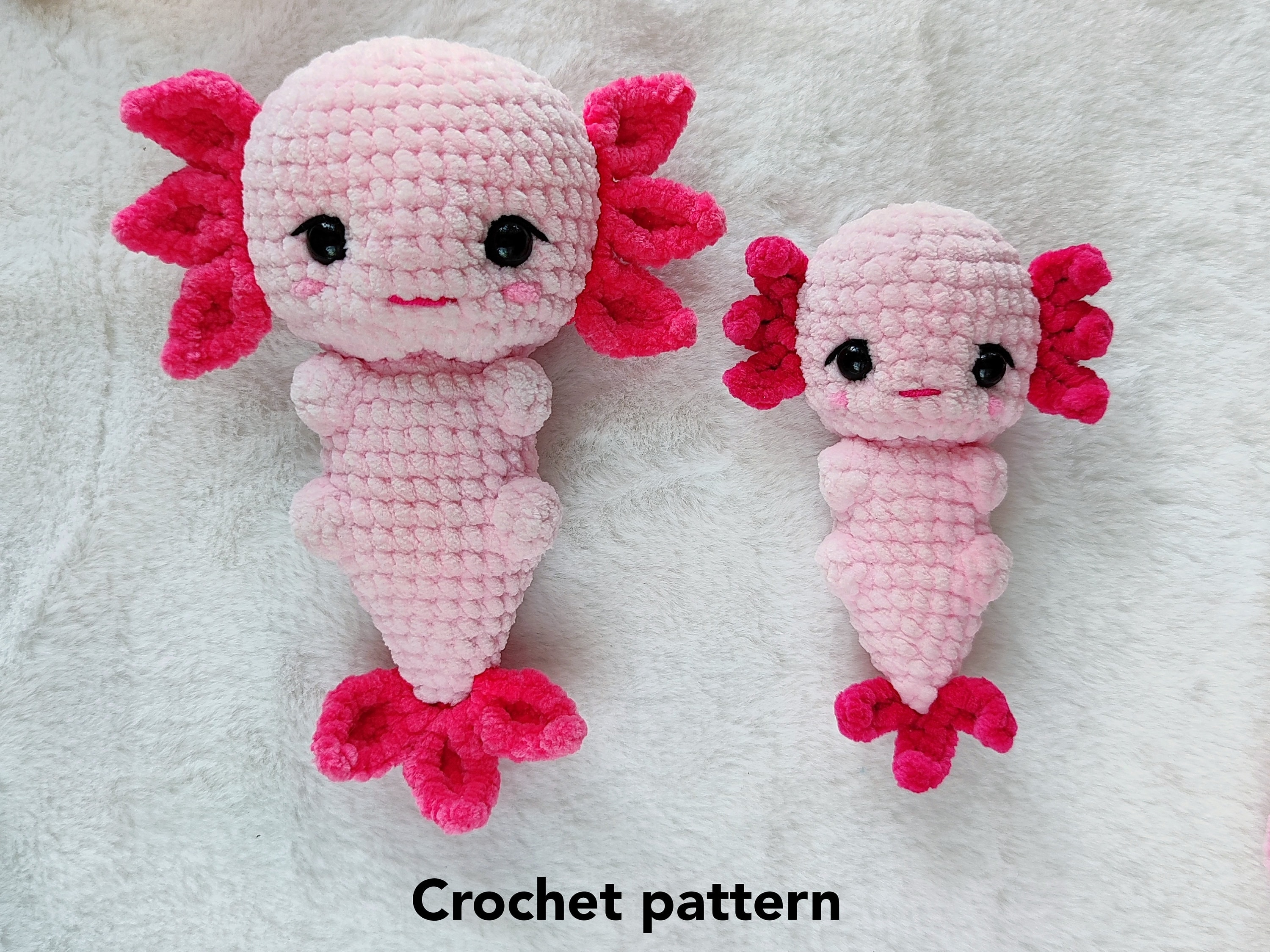 Axolotl Amigurumi Axolotl CROCHET PATTERN PDF Set of 2 - Etsy