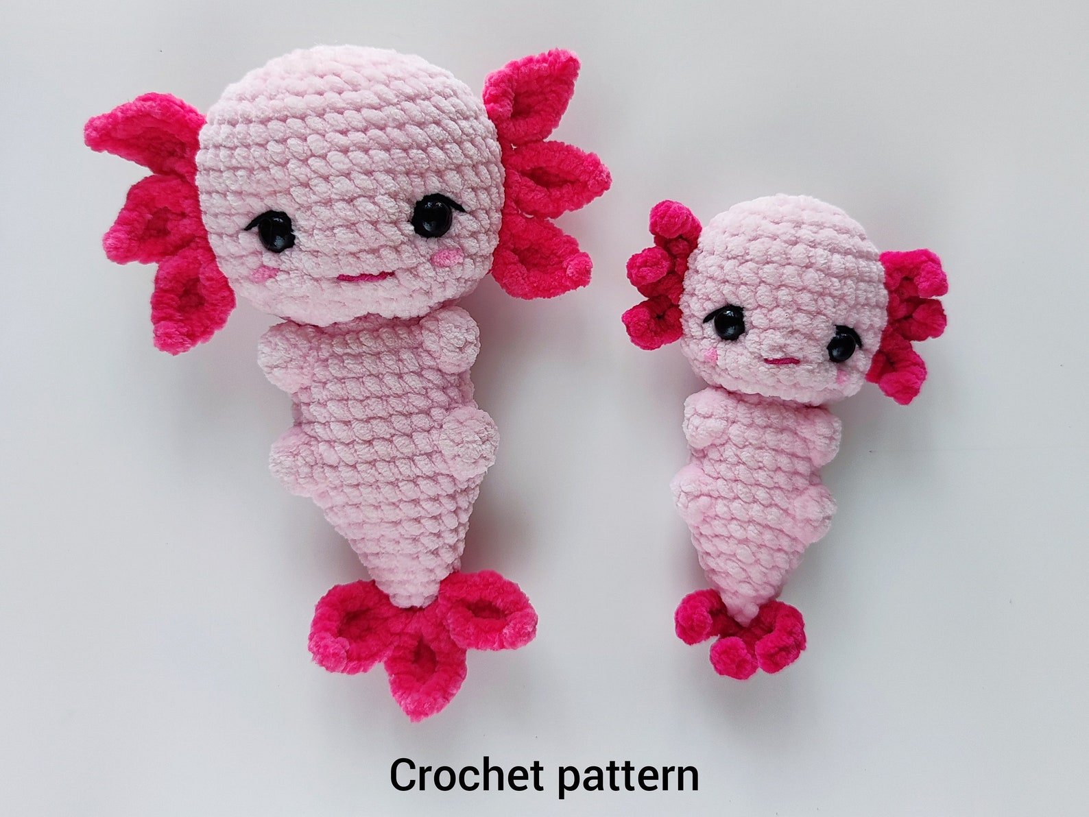 Axolotl Amigurumi Axolotl CROCHET PATTERN PDF Set of 2 - Etsy