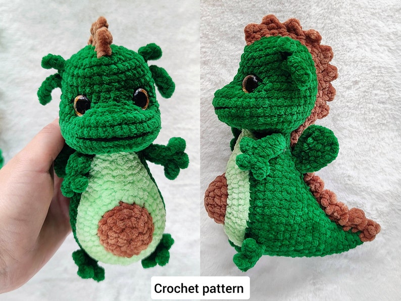 Avocado Dragon CROCHET PATTERN Amigurumi Dragon English Pattern - Etsy