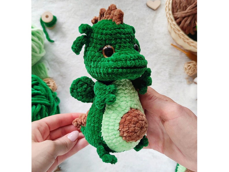 Avocado Dragon CROCHET PATTERN Amigurumi Dragon English Pattern - Etsy
