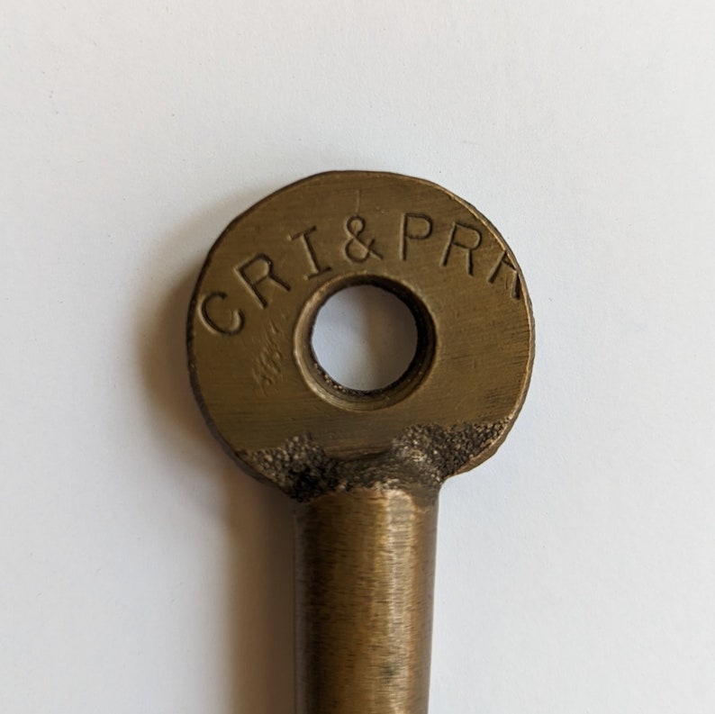 Vintage CRI&PRR Railroad Switch Key Hollow Barrel Brass Key Chicago ...