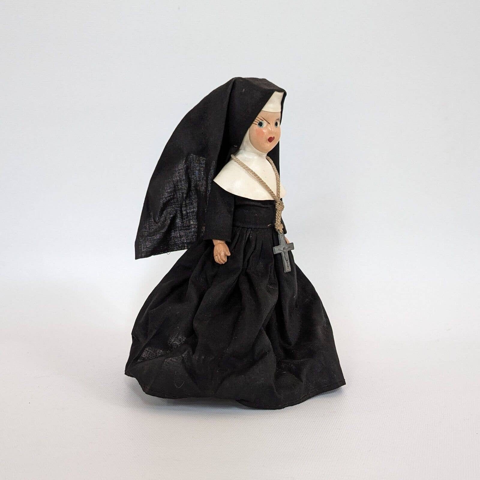 Hand-painted Composite Nun Doll Vintage 8 Sister in Habit With Cross ...