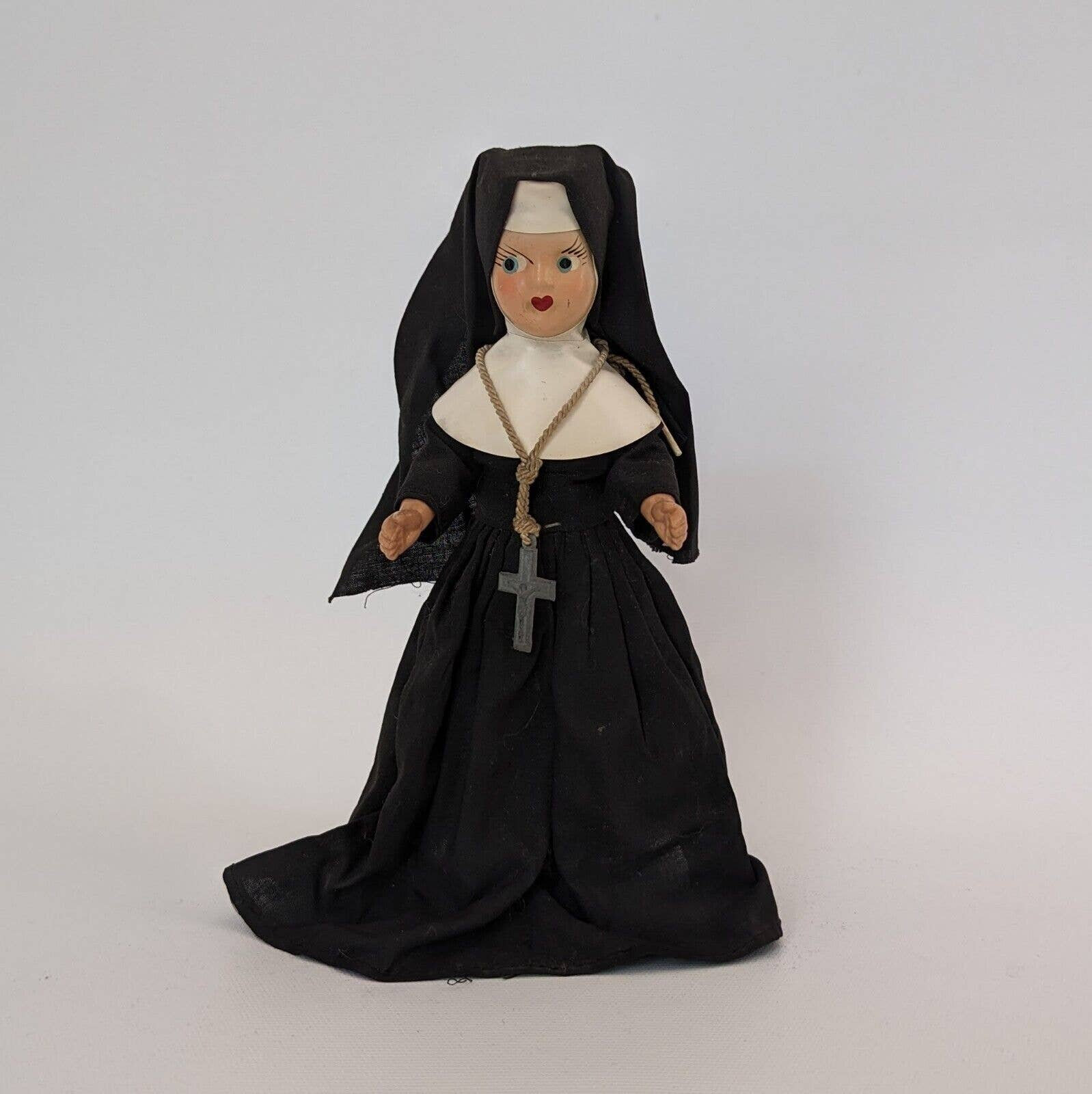 Hand-painted Composite Nun Doll Vintage 8 Sister in Habit With Cross ...