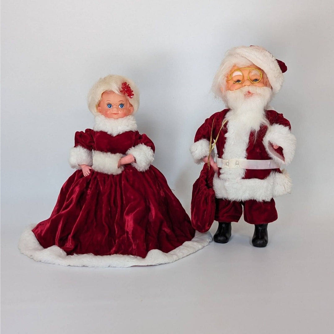 Santa and Mrs Claus Figures Vintage 12 and 14 Handmade Christmas ...