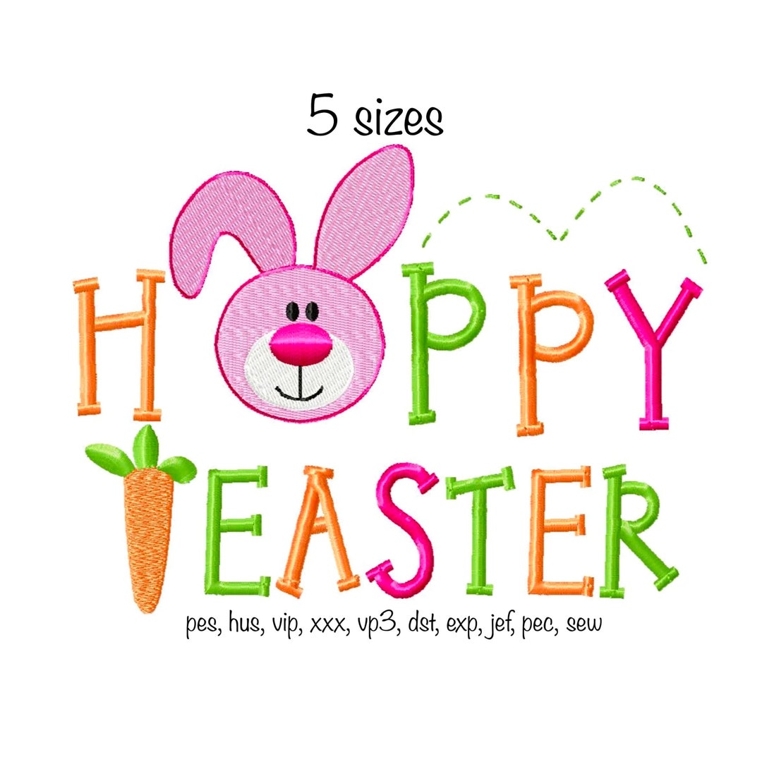Digital Download Happy Easter Machine Embroidery Design 5 Sizes in All ...