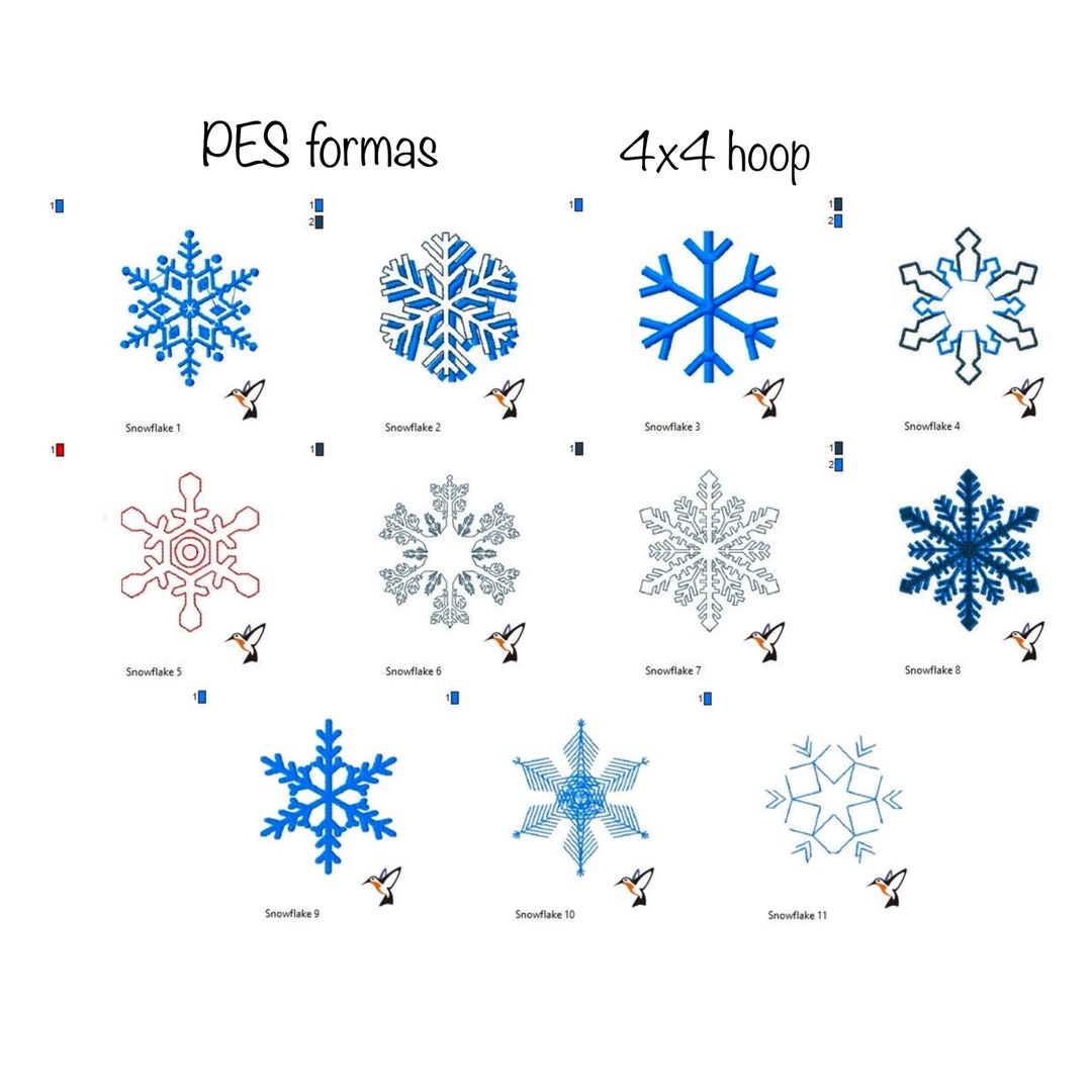 Pes Digital Download 12 Different Snowflake Machine Embroidery Designs ...