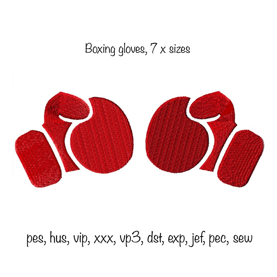 Digital Download Boxing Gloves 7 Sizes Machine Embroidery Design in ...