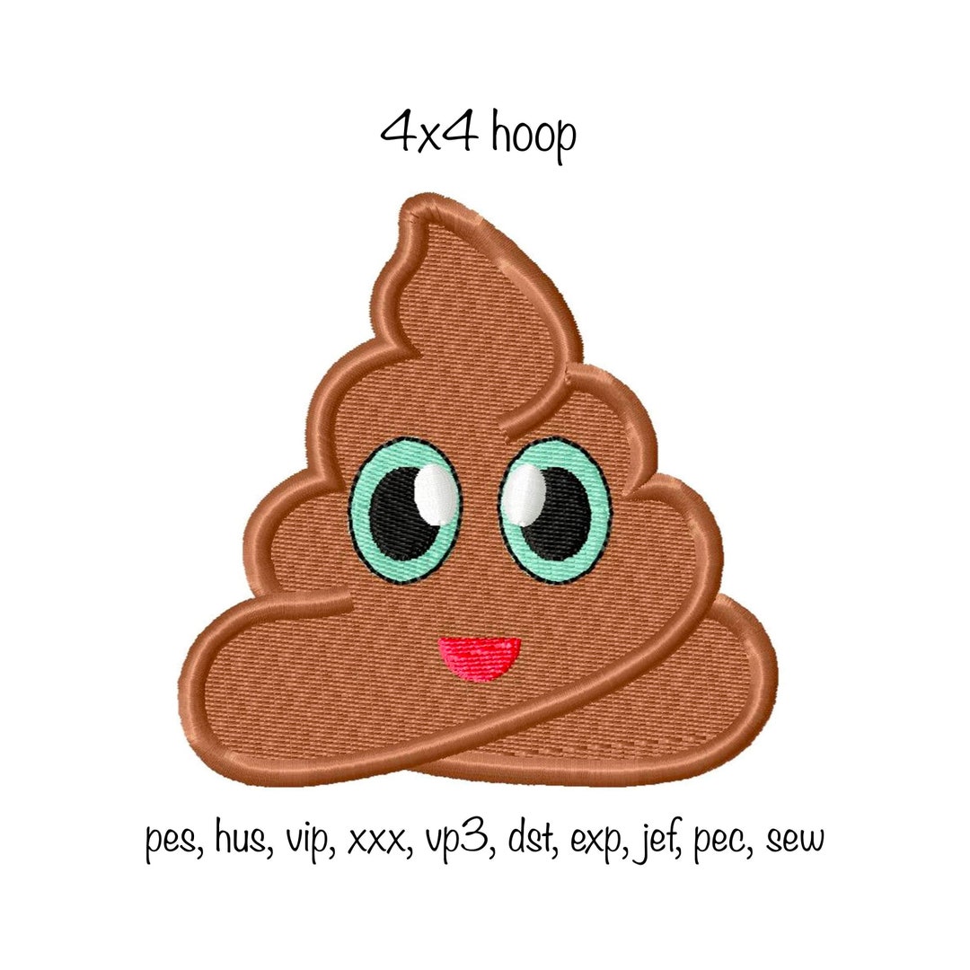Digital Download Cute Poo Smiley Face Machine Embroidery Design in ...