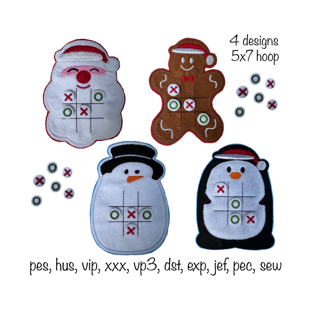 Digital Download Christmas Tic Tac Toe Game Set of 4 Designs in the ...