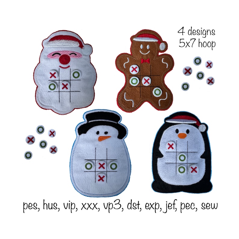 Digital Download Christmas Tic Tac Toe Game Set of 4 Designs - Etsy
