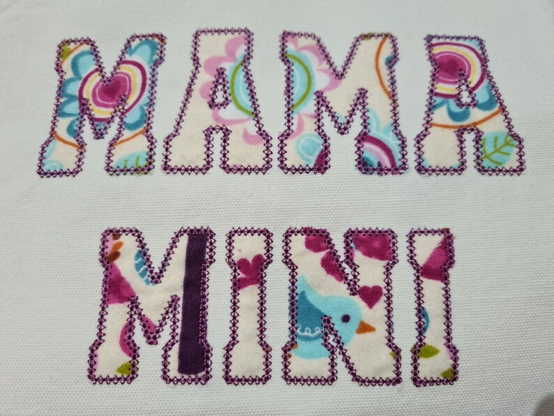 Digital Download Mama Mini Applique Words Letters Machine Embroidery ...