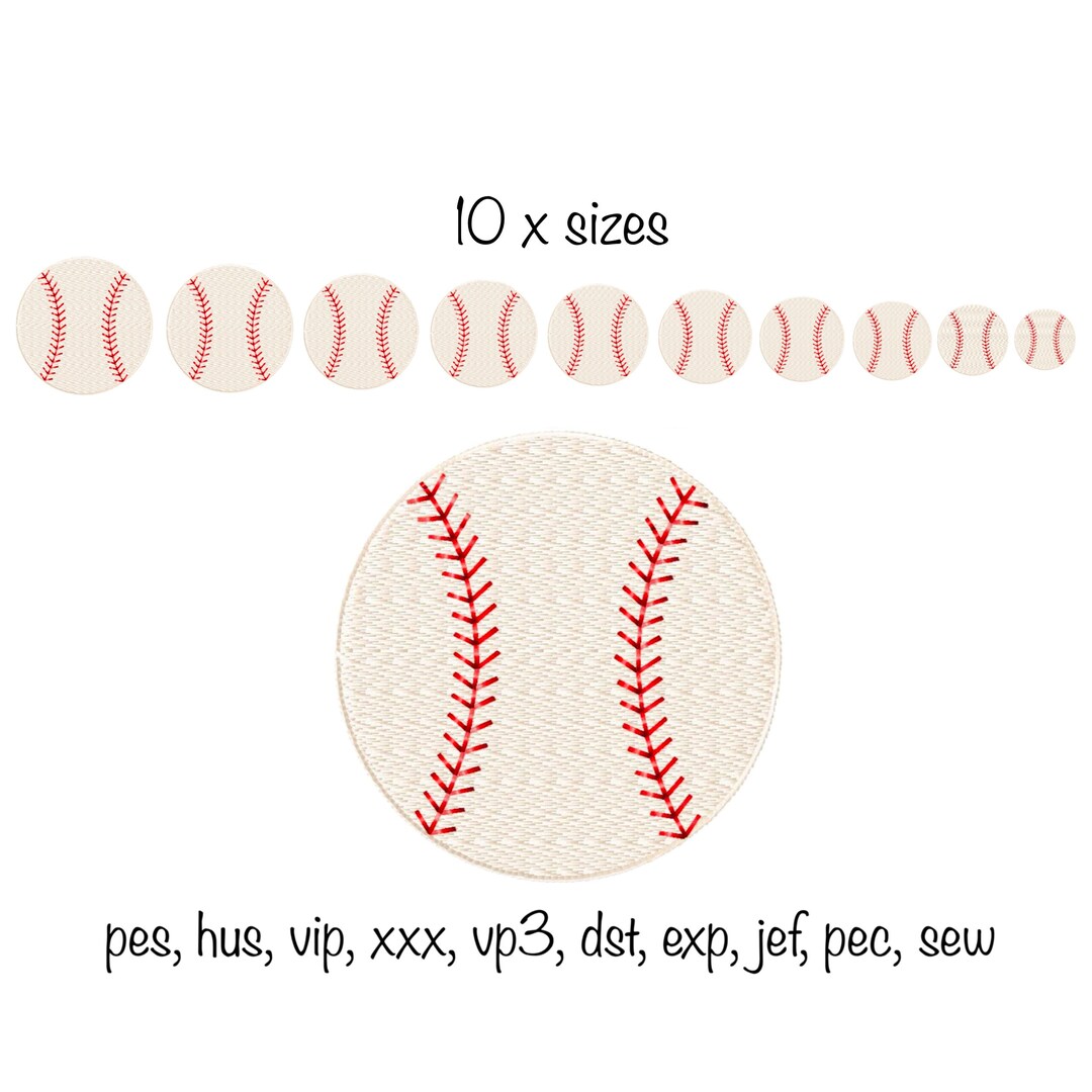 Instant Download Baseball 10 Sizes Fill Machine Embroidery Design in ...
