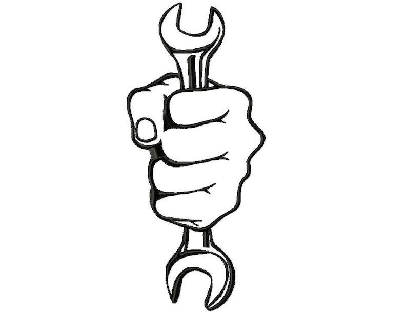 Digital Download 5x7 Hoop Mechanic Man Tools Hand Machine Embroidery ...