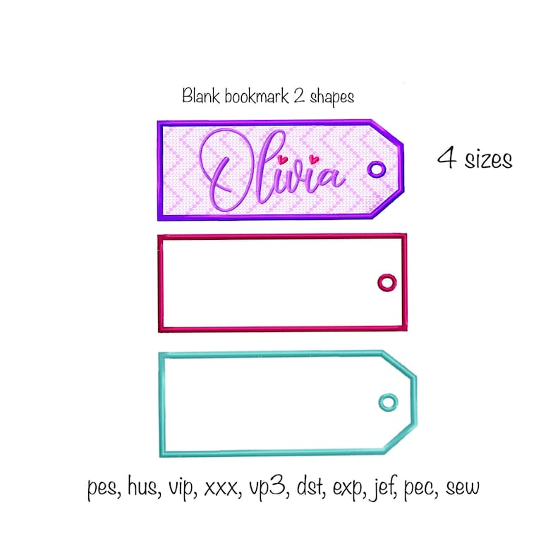 Digital Download Blank Bookmark 2 Shapes 4 Sizes Machine - Etsy