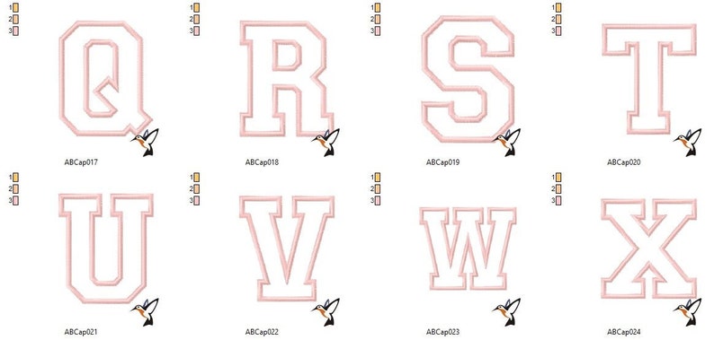 Abc Applique Font Alphabet 3 Sizes Letters and Numbers Bundle - Etsy