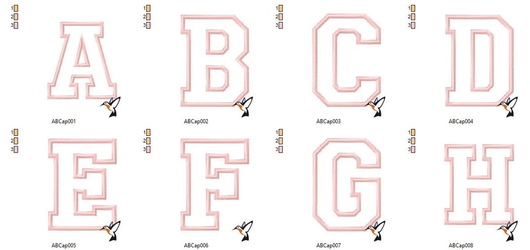 Abc Applique Font Alphabet 3 Sizes Letters and Numbers Bundle Instant ...