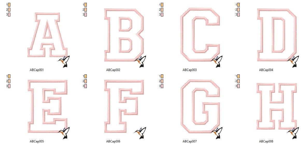 Abc Applique Font Alphabet 3 Sizes Letters and Numbers Bundle - Etsy