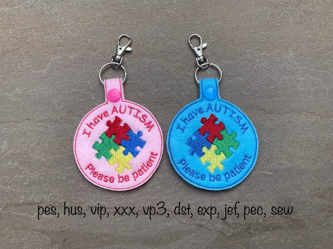Digital Download Autism Awareness Key Ring Fob Bag Tag Machine ...