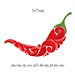 Digital Download 5x7 Hoop Hot Red Pepper Machine Embroidery Design 4x4 ...