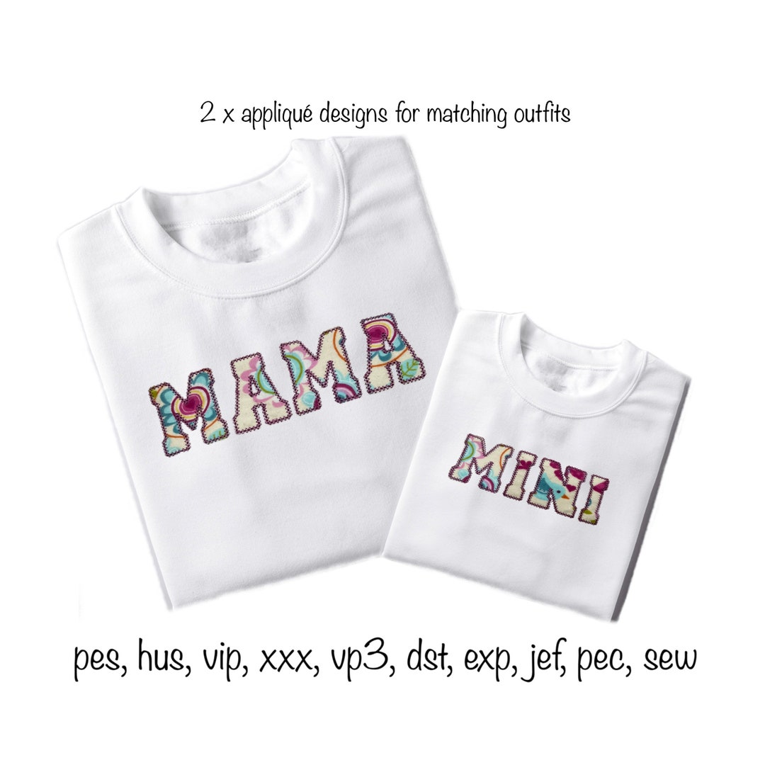 Digital Download Mama Mini Applique Words Letters Machine Embroidery ...