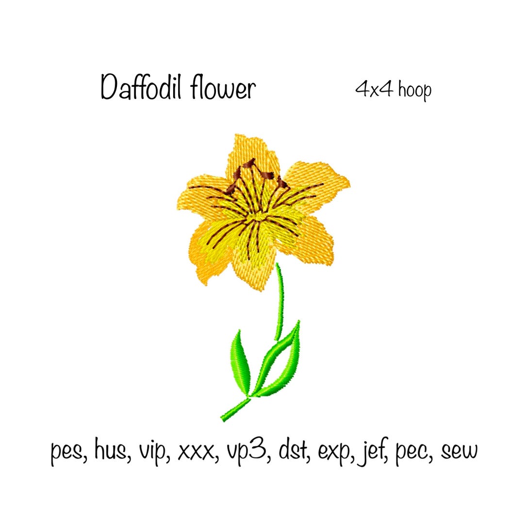 Instant Download Daffodil Flower 4x4 Hoop Fill Stitch Machine ...