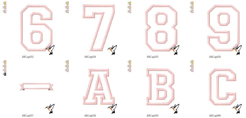 Abc Applique Font Alphabet 3 Sizes Letters and Numbers Bundle - Etsy