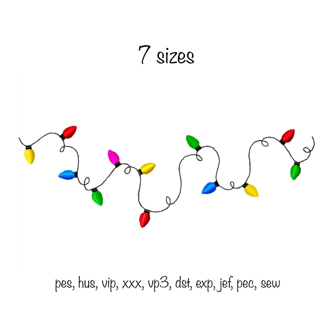Instant Download 7 Sizes Christmas Tree Bulbs Lights Border Machine ...