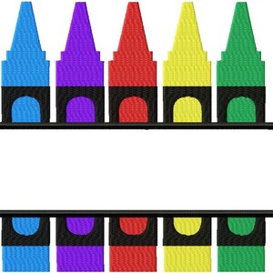 Digital Download Crayons Split Monogram Machine Embroidery Design 5 ...