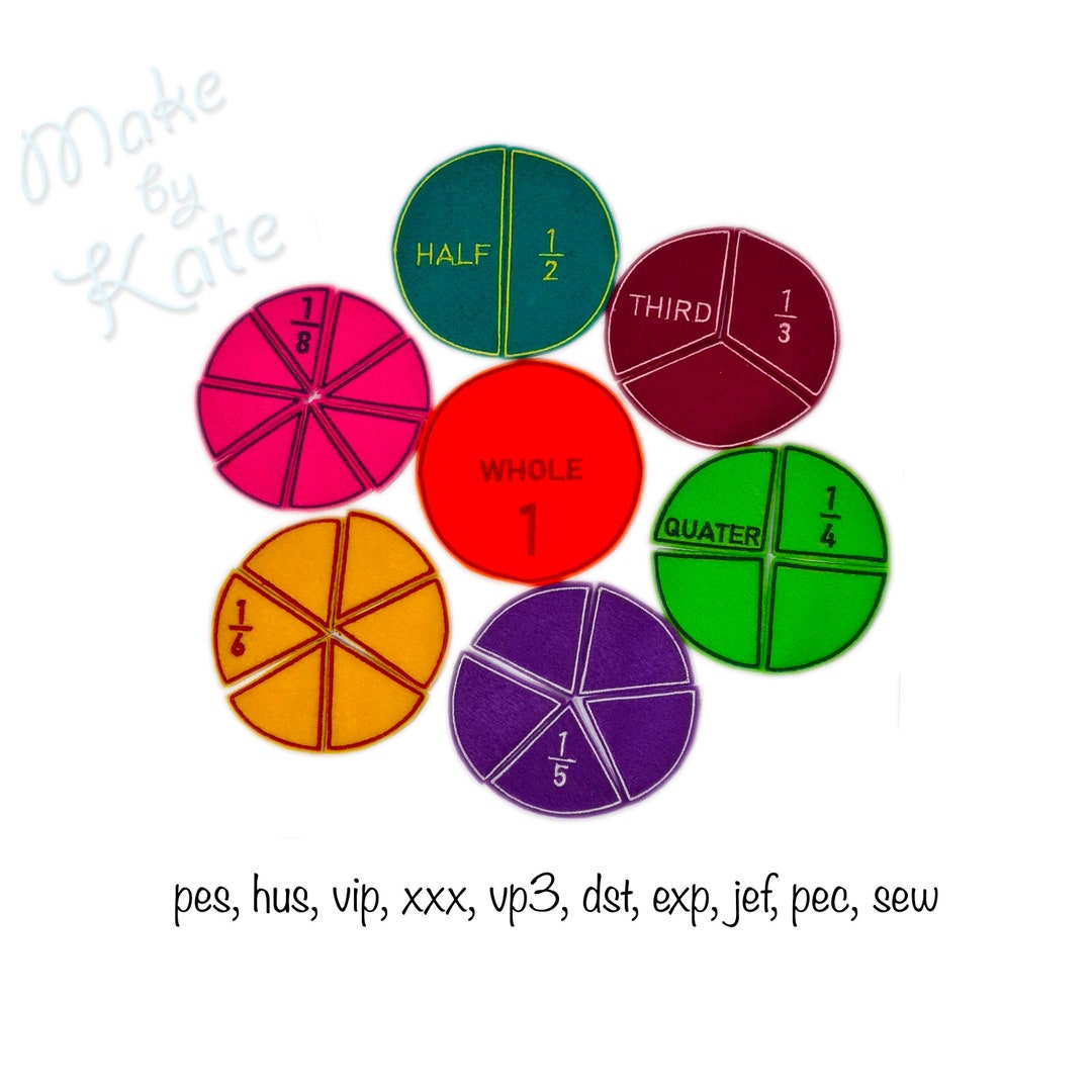 Digital Download Math Fractions Machine Embroidery Design 7 Files ...