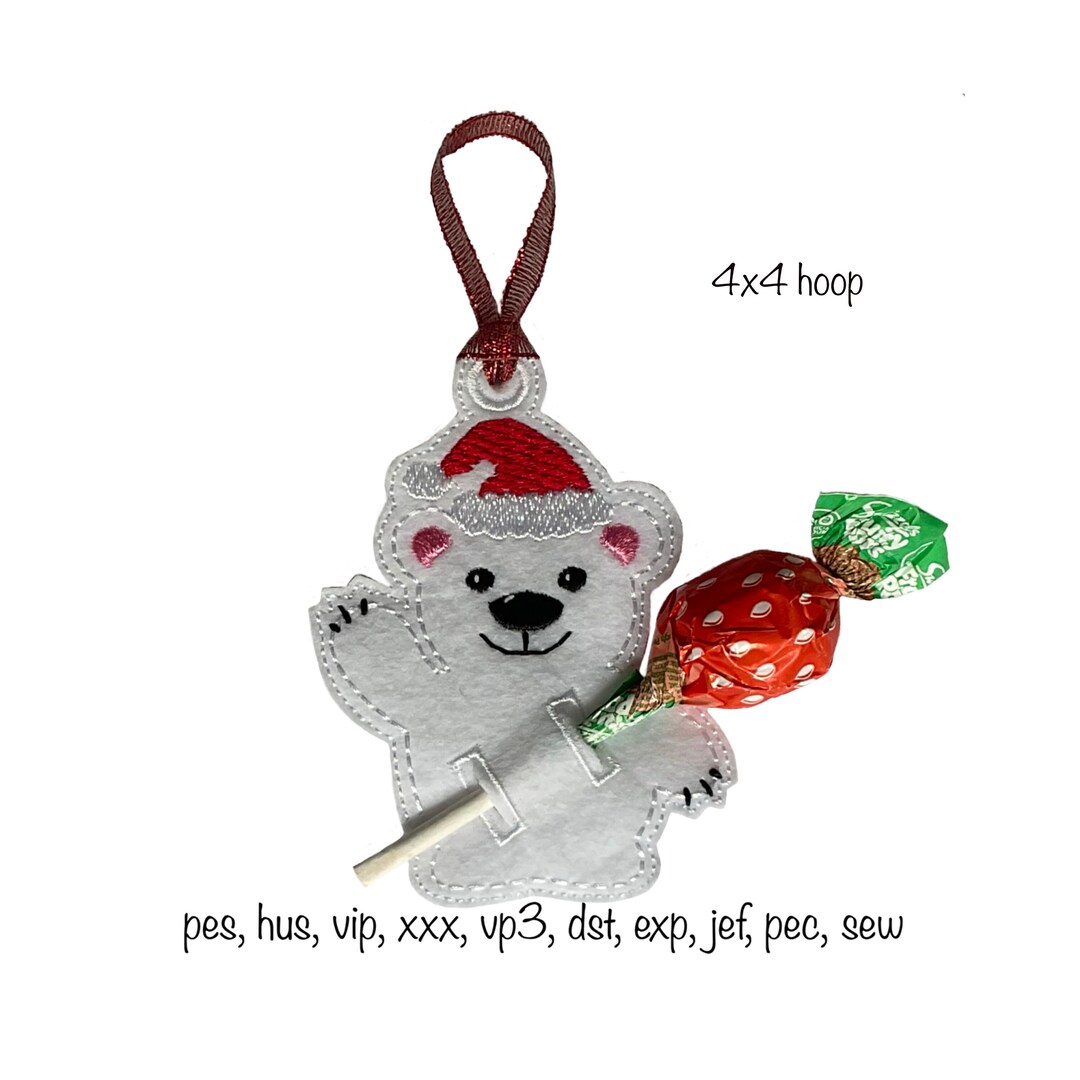 Instant Download Polar Bear Christmas Quick Stitch Lollypop or Candy ...