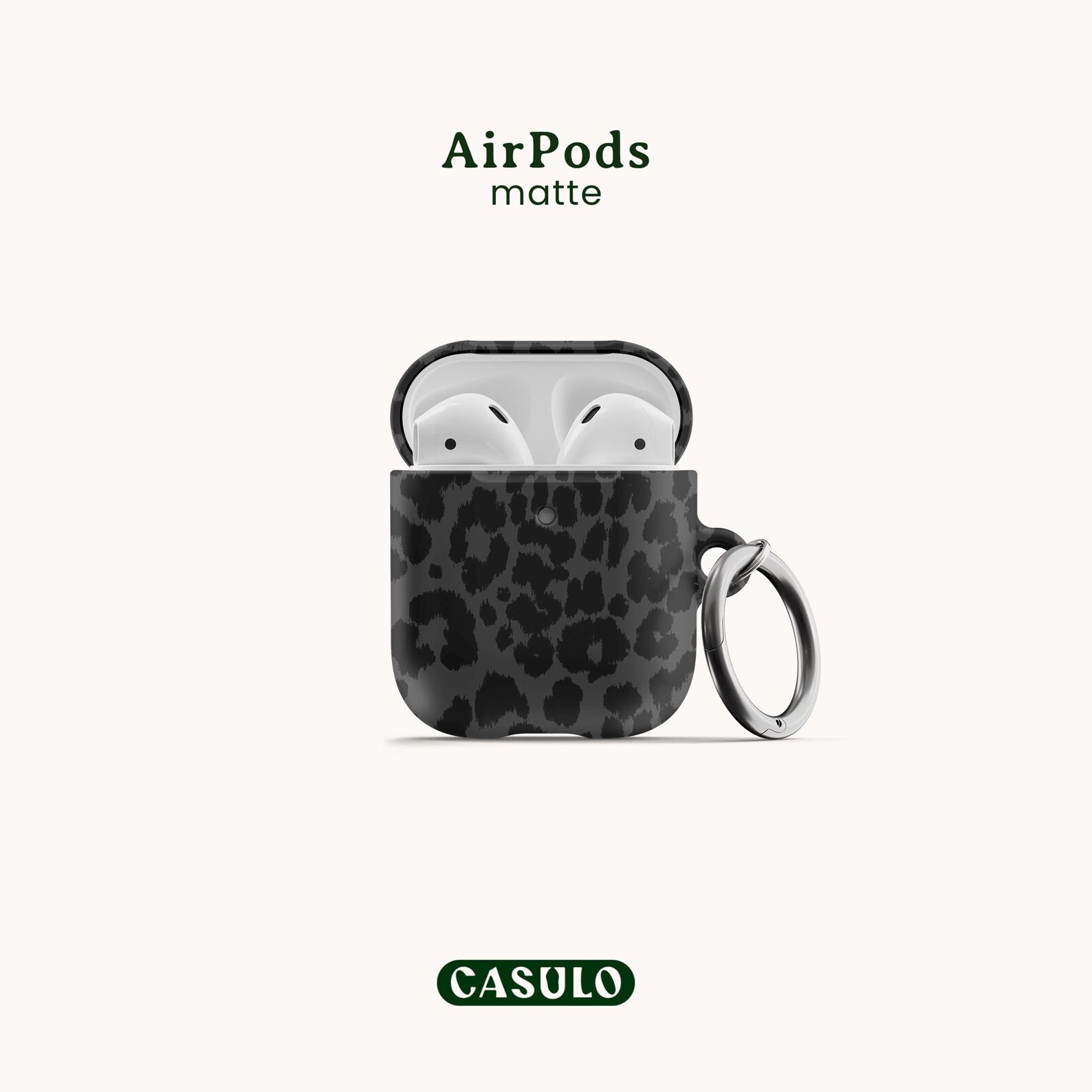 Black Leopard Print AirPod Case for Airpods Pro Hard Cover With ...
