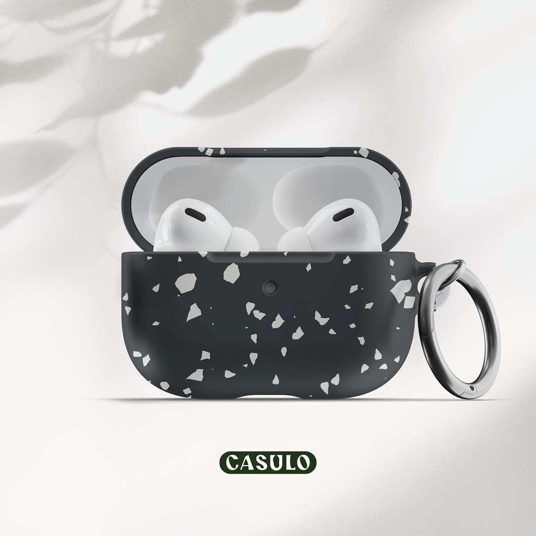 Black Terrazzo Airpods Case Aesthetic Air Pods Case Cute Air Pod Pro ...