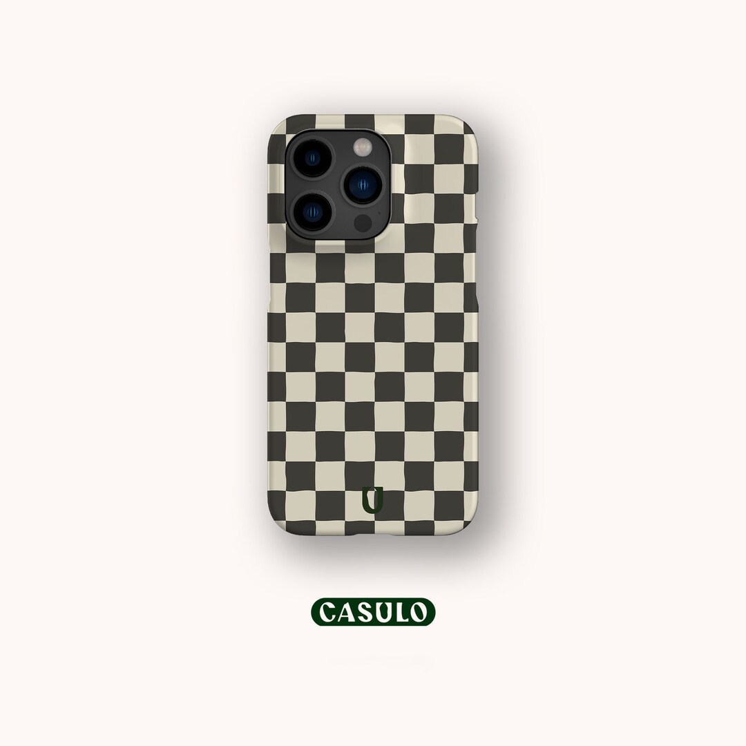 Black Checker Phone Case Y2k Aesthetic for iPhone 16 15 14 13 12 11 SE ...