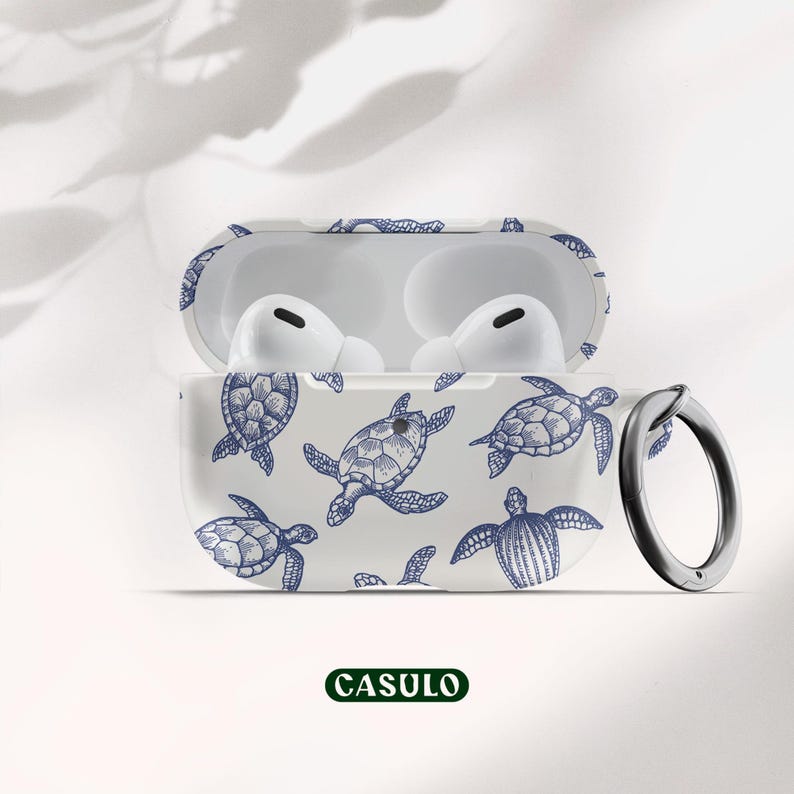 Turtles Line Art AirPod AirPod Pro 2 1 Keychain Case Cover | Sea Ocean ...
