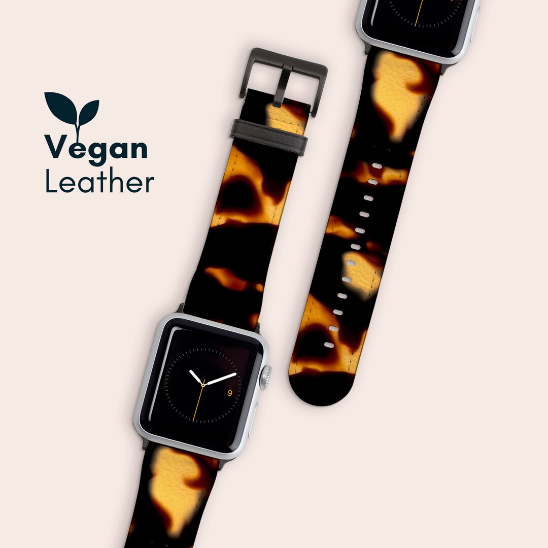 TORTOISE SHELL | Vegan Leather Apple Watch Band 38 40 42 44mm, Faux ...
