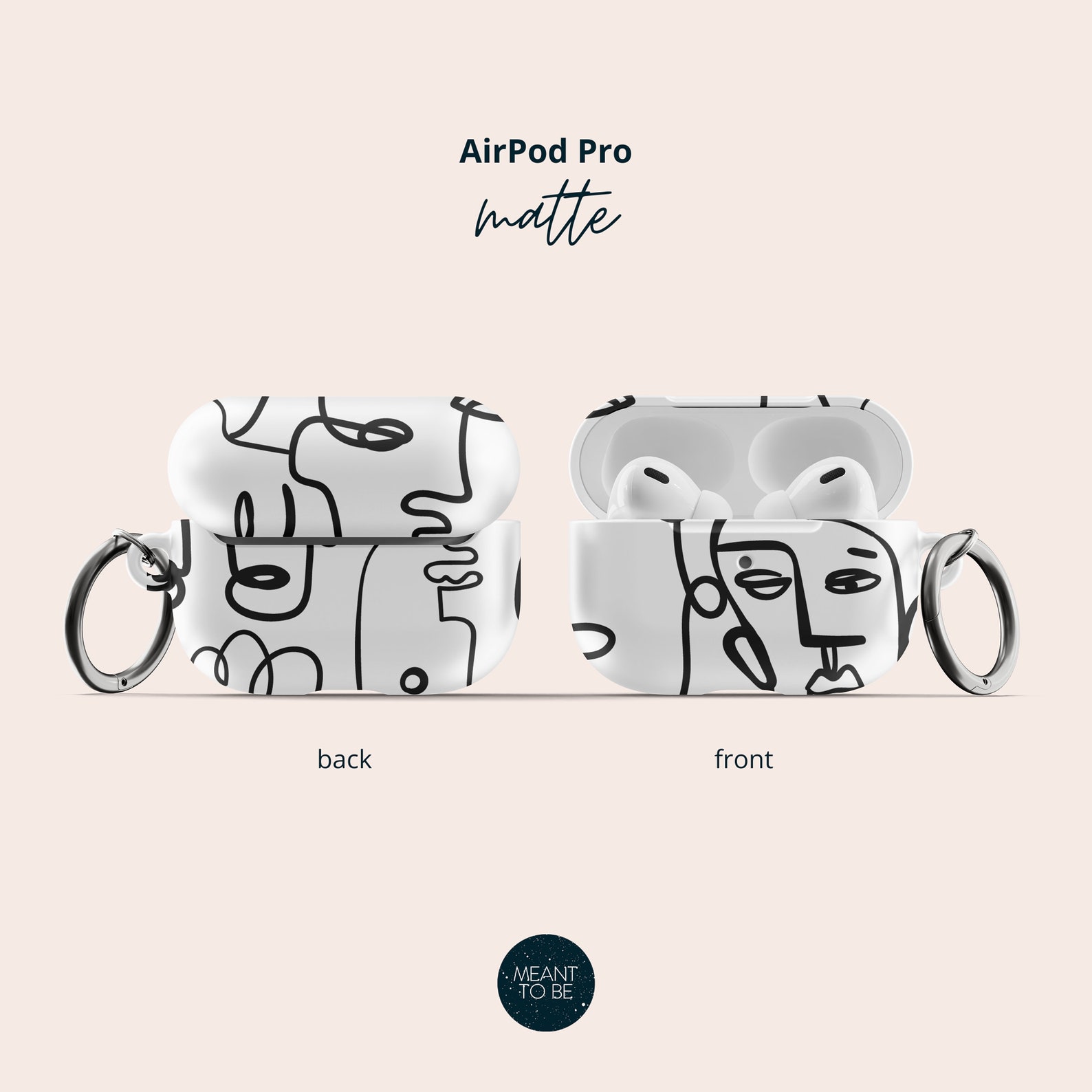 LINE ART AirPod Case With Keychain, Airpods Case 1, 2, Airpods Pro Case ...