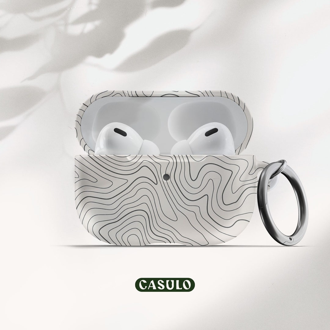 Terrain Lines Airpods Pro Case, AirPod Case With Keychain, Airpods Case ...
